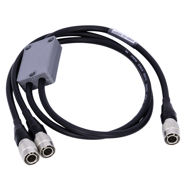 eHRS4-2X-HRS4 - Hirose 4 pin male to 2 x Hirose 4 pin male plug Y spli ...