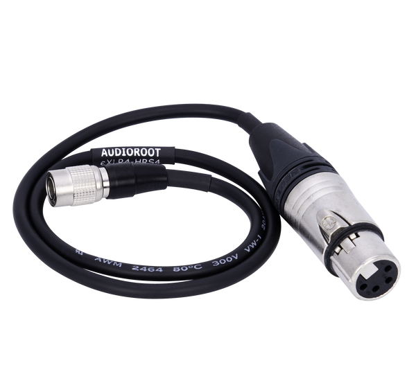 eXLR4-HRS4 - XLR 4 pin female to Hirose 4 pin male power cable ...